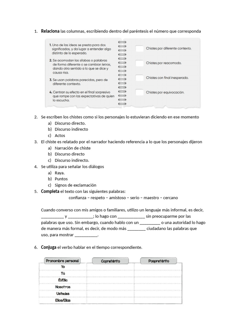 Repaso de Español 3 Trimestre | PDF