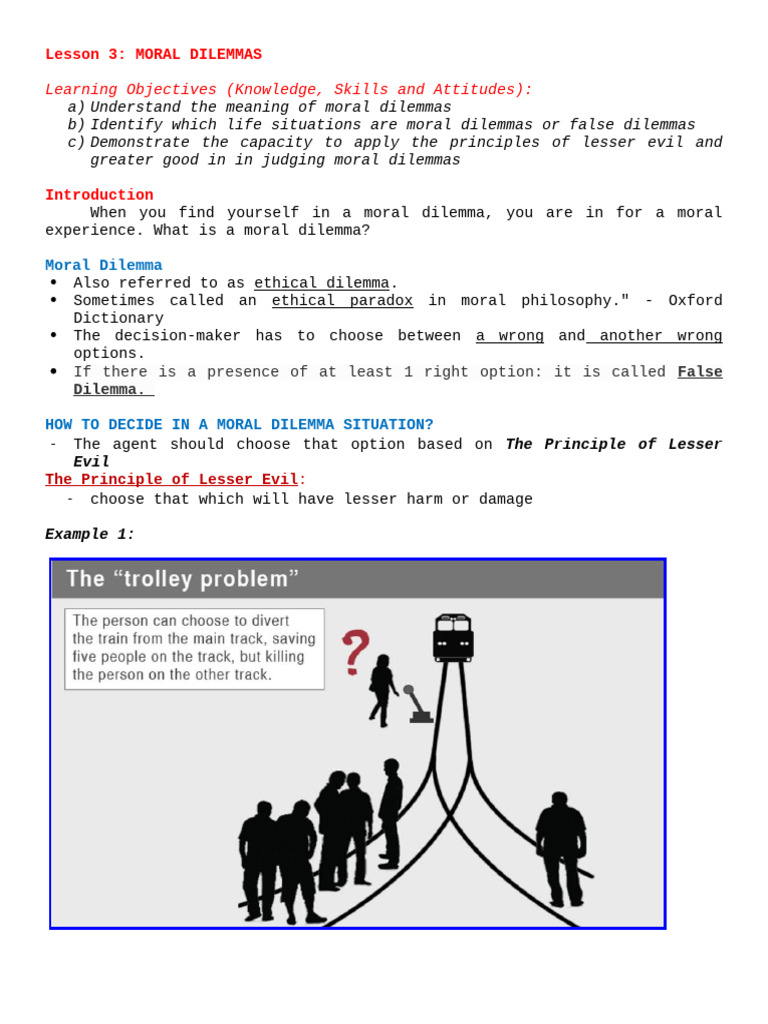 Understanding Moral Dilemmas and Choices | PDF | Morality