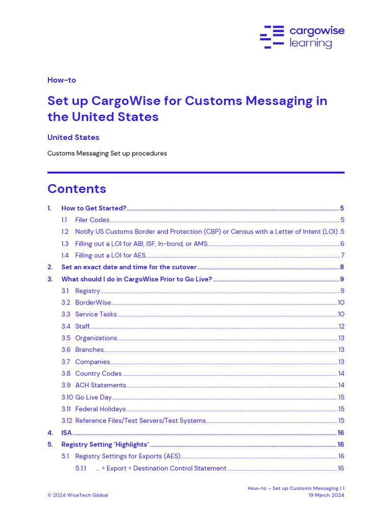How To Set Up CargoWise For Customs Messaging in The United States - US ...