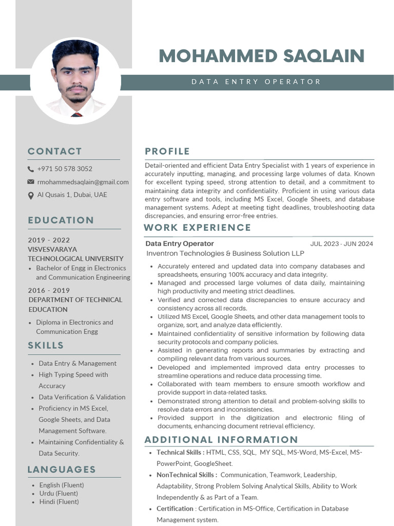 Mohammed-Saqlain-Data Entry | PDF