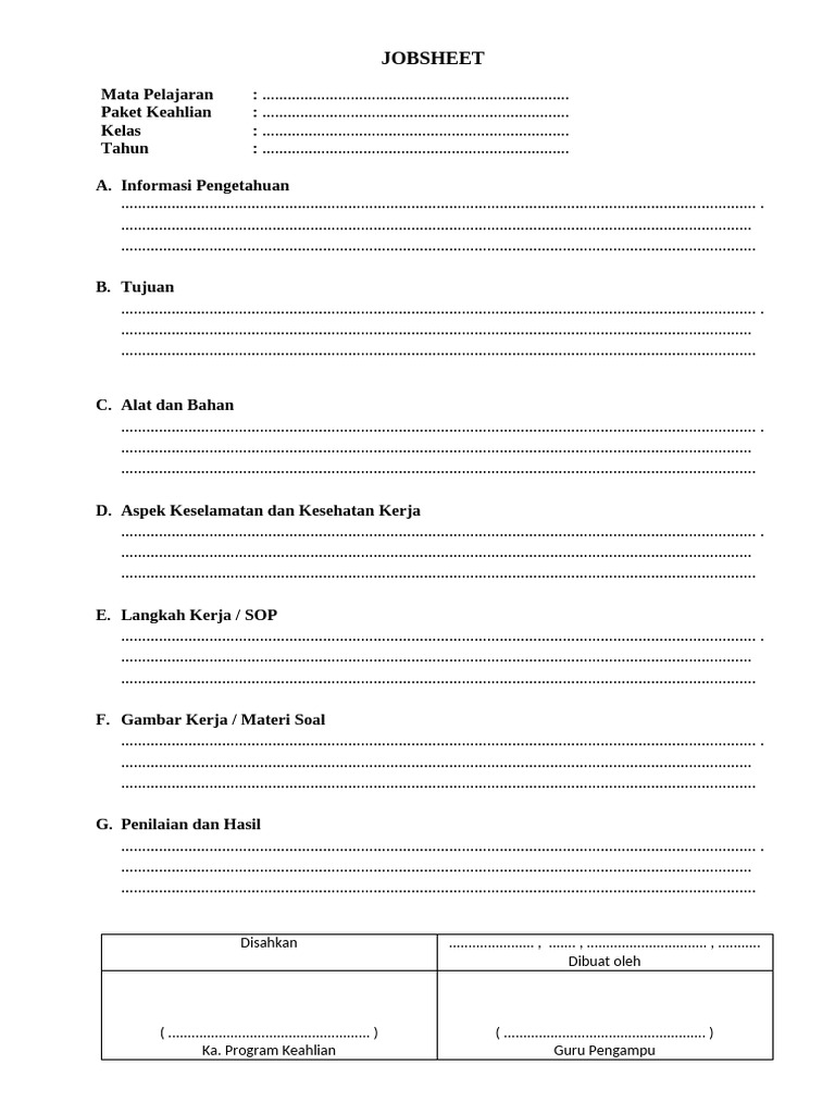 3.4. TOT - Tugas 5 Form 3.3 - Jobsheet | PDF