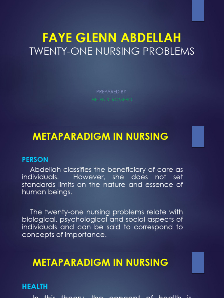 FAYE GLENN ABDELLAH Twenty One Nursing Problems | PDF