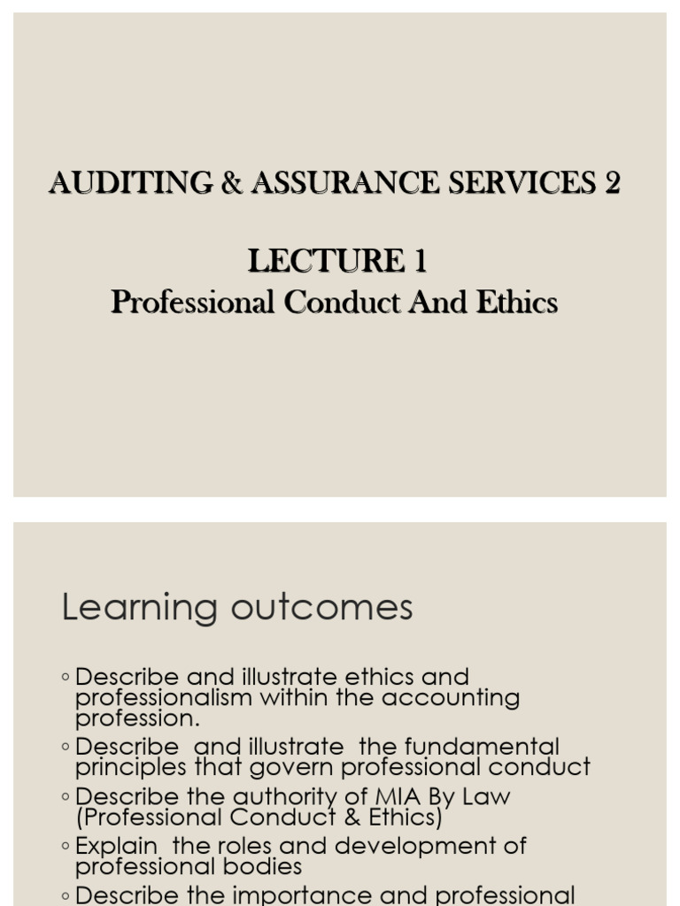 Lecture 1 Professional Ethics and Conduct | PDF
