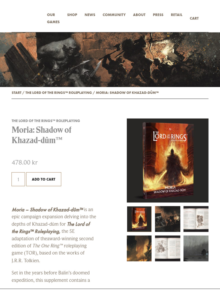 Moria - Shadow of Khazad-Dûm™ - Free League Publishing | PDF | Fantasy ...