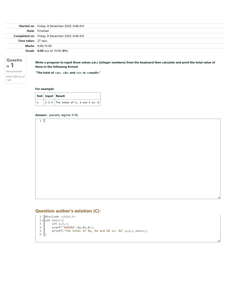 Lab 01 - Attempt Review | PDF
