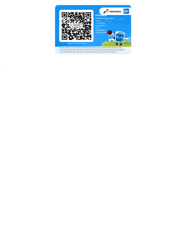 QR Code - Subsidi Tepat - MyPertamina | PDF