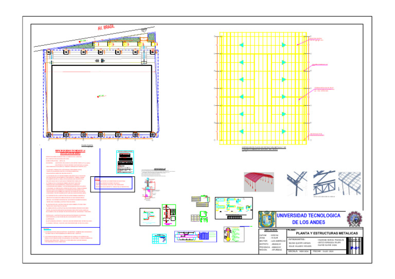 Planos de Estructura de Techo Metálico | PDF | Soldadura | Construcción