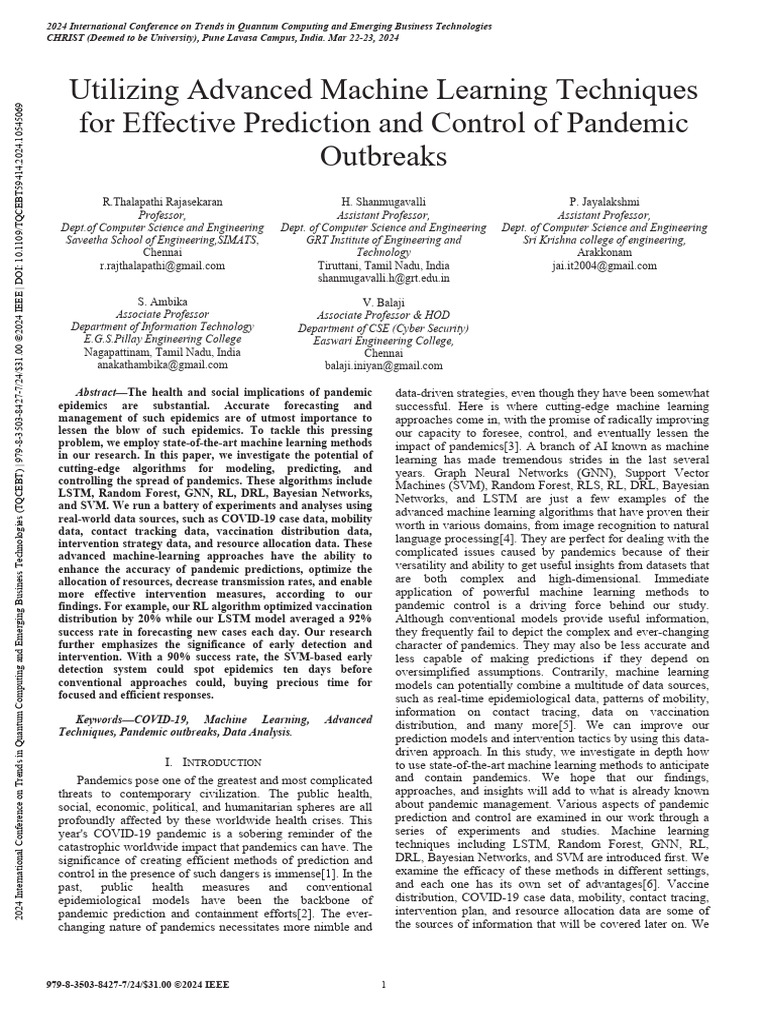 Utilizing Advanced Machine Learning Techniques For Effective Prediction ...