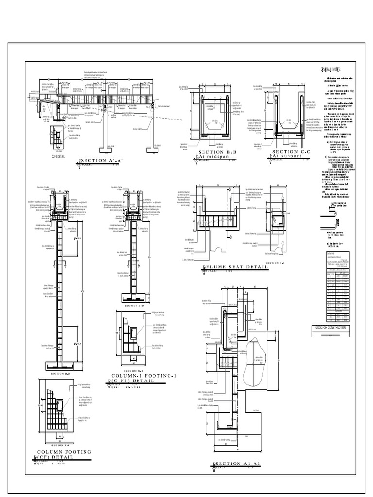 Elevated Flume Column Detail and Section | PDF