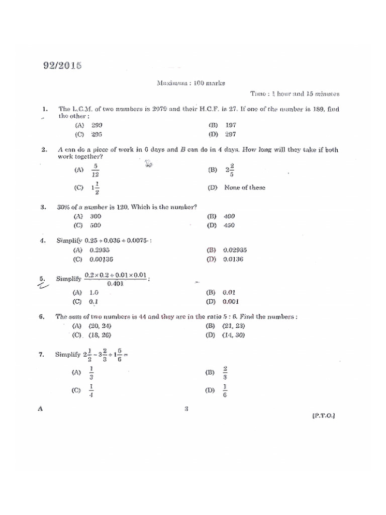 EPFO Previous Year Question Paper 2015 | PDF