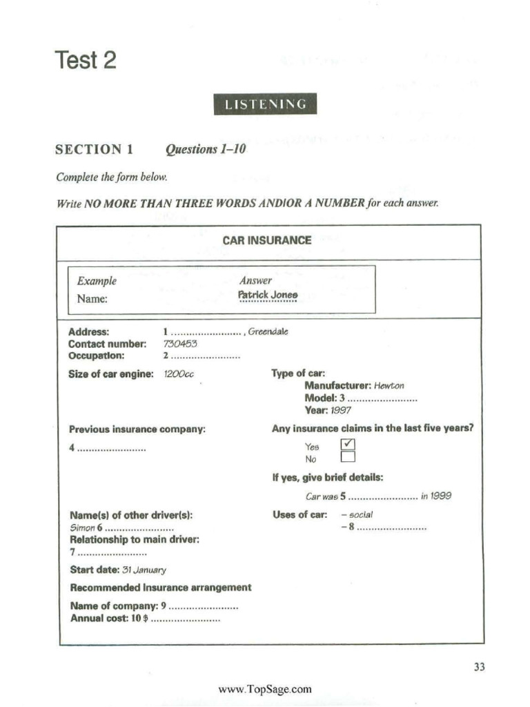 Cam 7 - Lis Test 2 | PDF