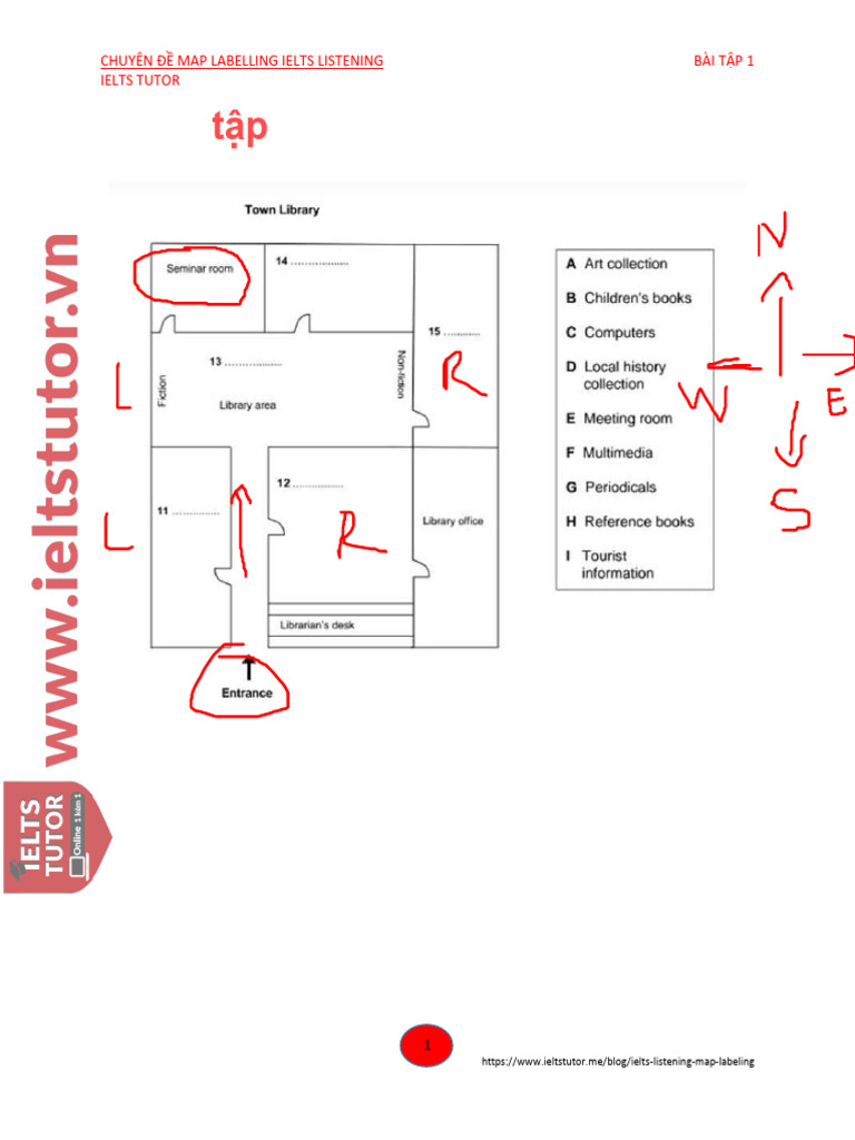 Bài tập Map Labelling IELTS Listening | PDF