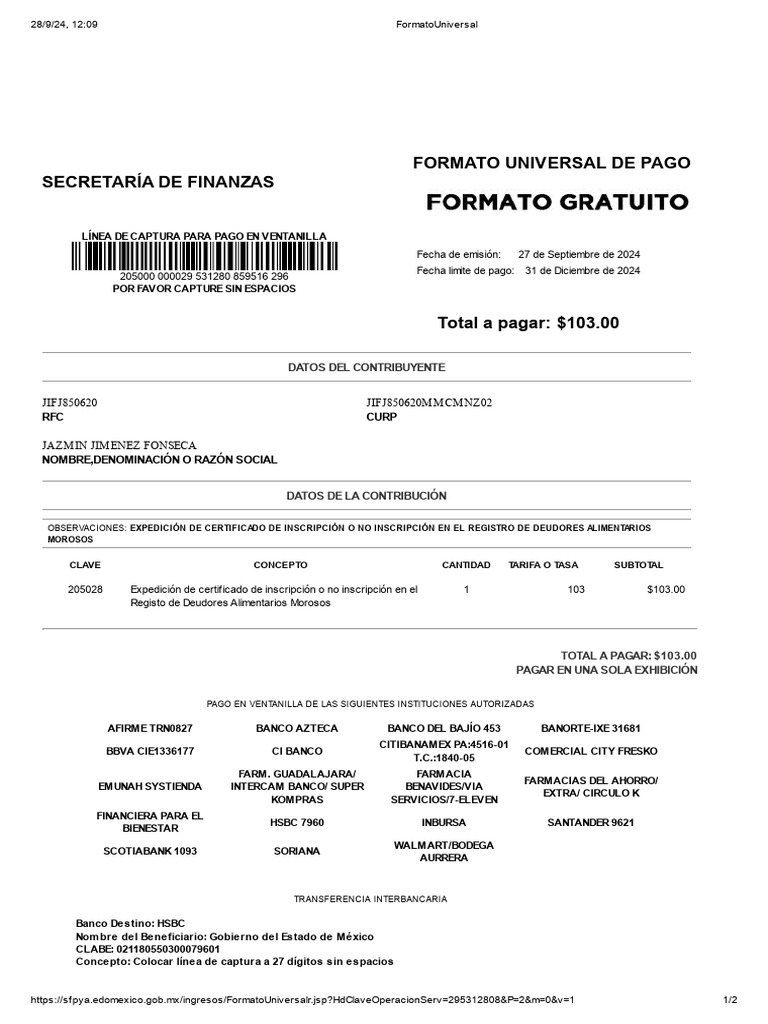 Formato Universal | PDF