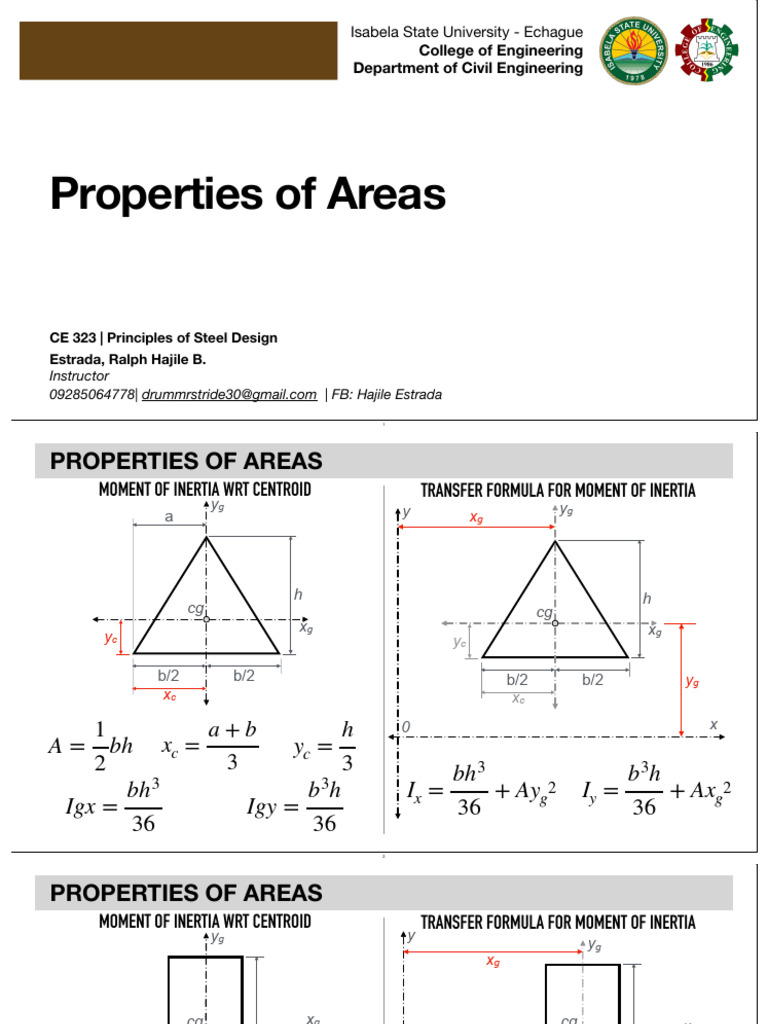03 CE 323 LEC - Section Properties | PDF