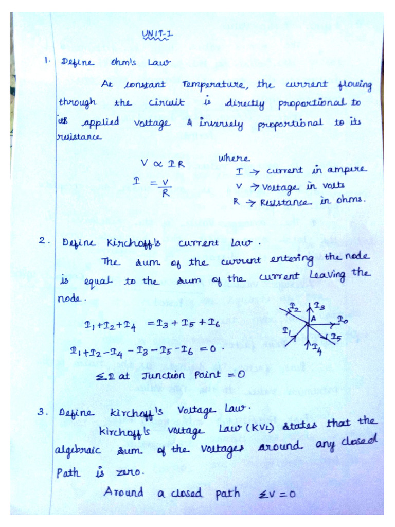Be3251 Beee Two Marks | PDF