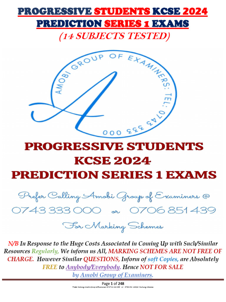 Kcse 2024 Prediction s1 Ps Q | PDF