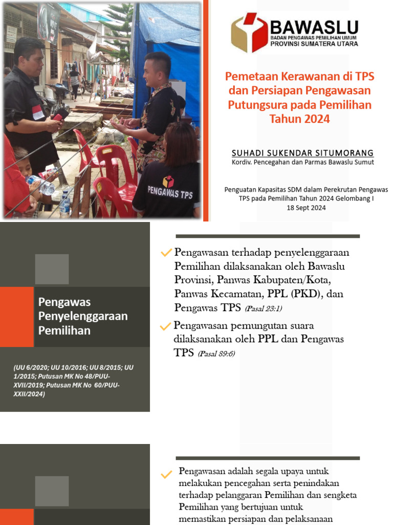 Pemetaan Kerawanan Di TPS - 18 Sept 2024 | PDF