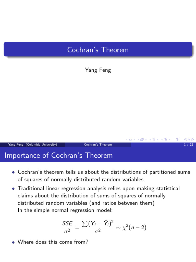 Cochran's Theorem | PDF