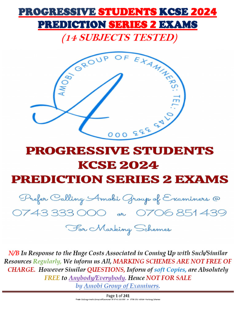 Kcse 2024 Prediction s2 Ps Q | PDF