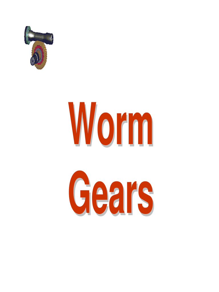 II.E. Worm Gears | PDF