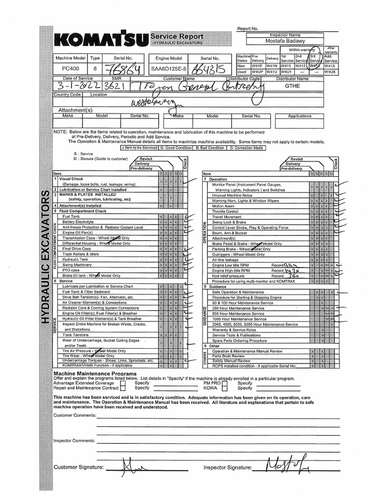 PC400 76864 TSR | PDF