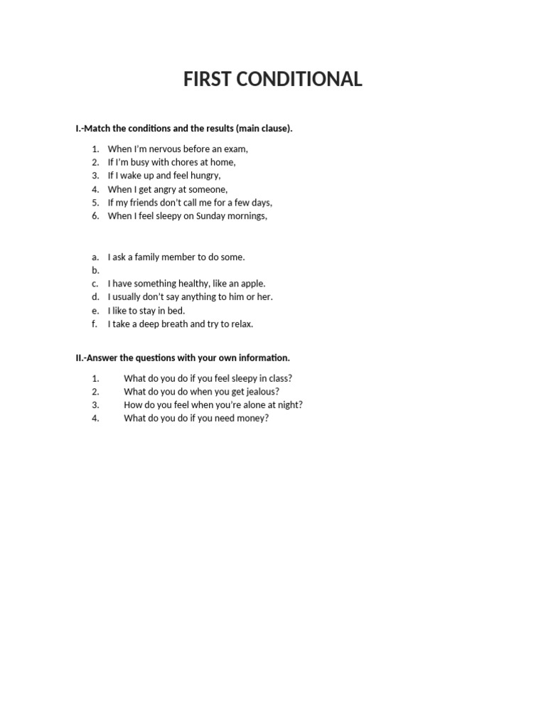 First Conditional 2 1 | PDF