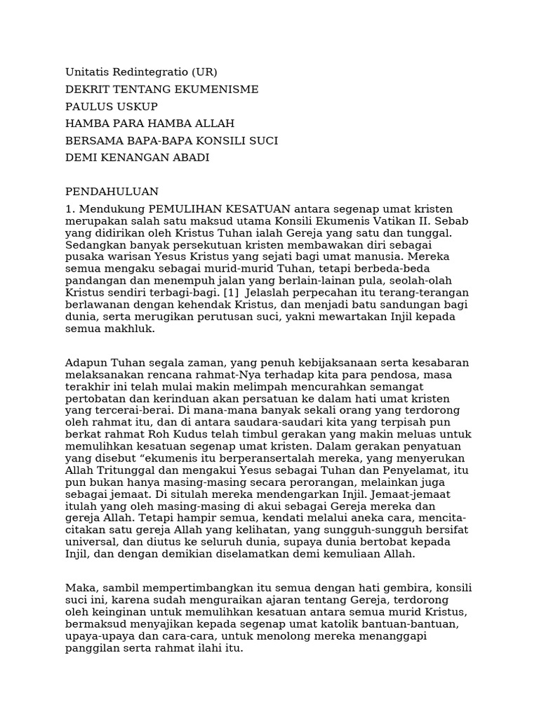 Unitatis Redintegratio | PDF