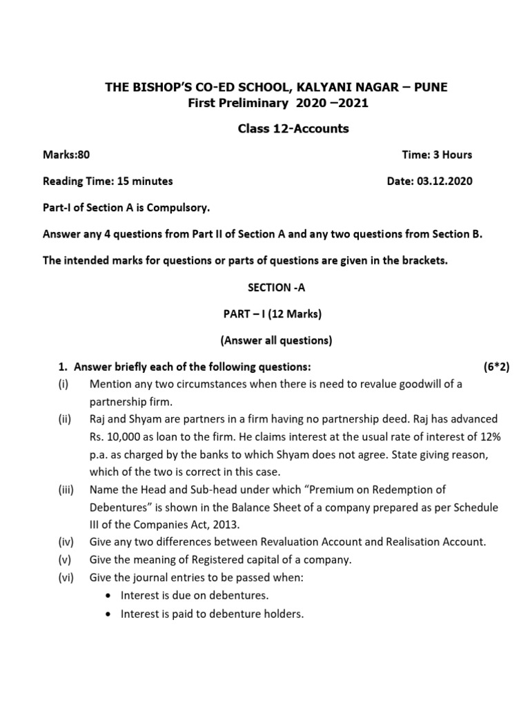 Accounts First Preliminary Paper | PDF