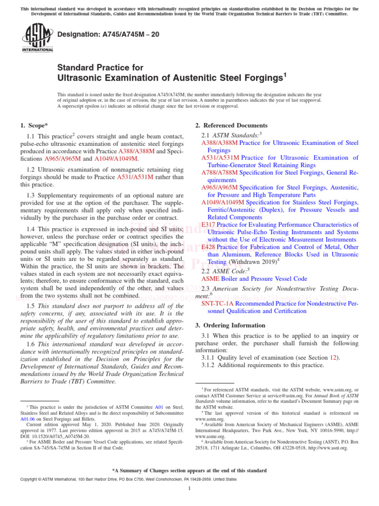 Astm A745 A745m 20 | PDF
