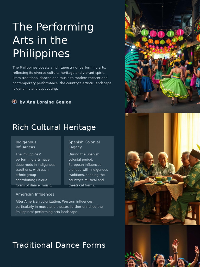 Philippine Performing Arts Overview | PDF | Dances | Philippines