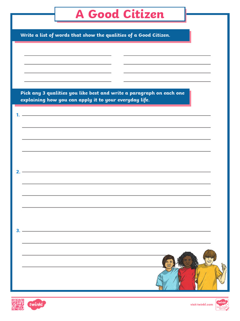 Ar QH 1649924745 A Good Citizen Worksheet - Ver - 2 | PDF