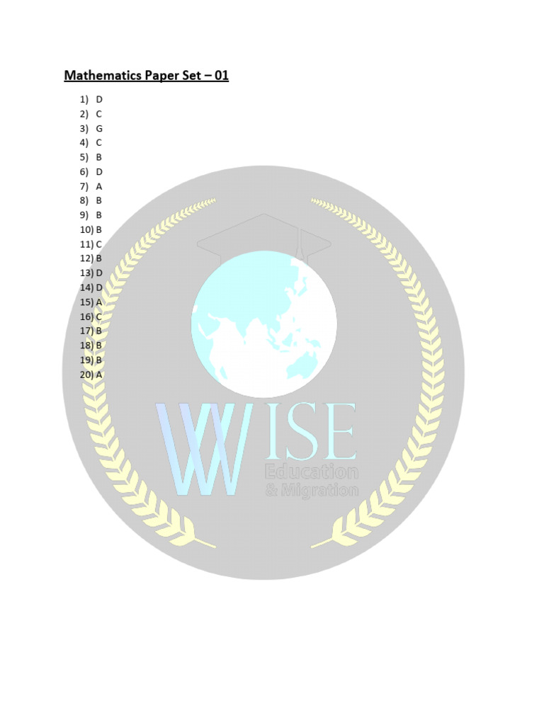 5 Mathematics Paper Set - answer (1) | PDF