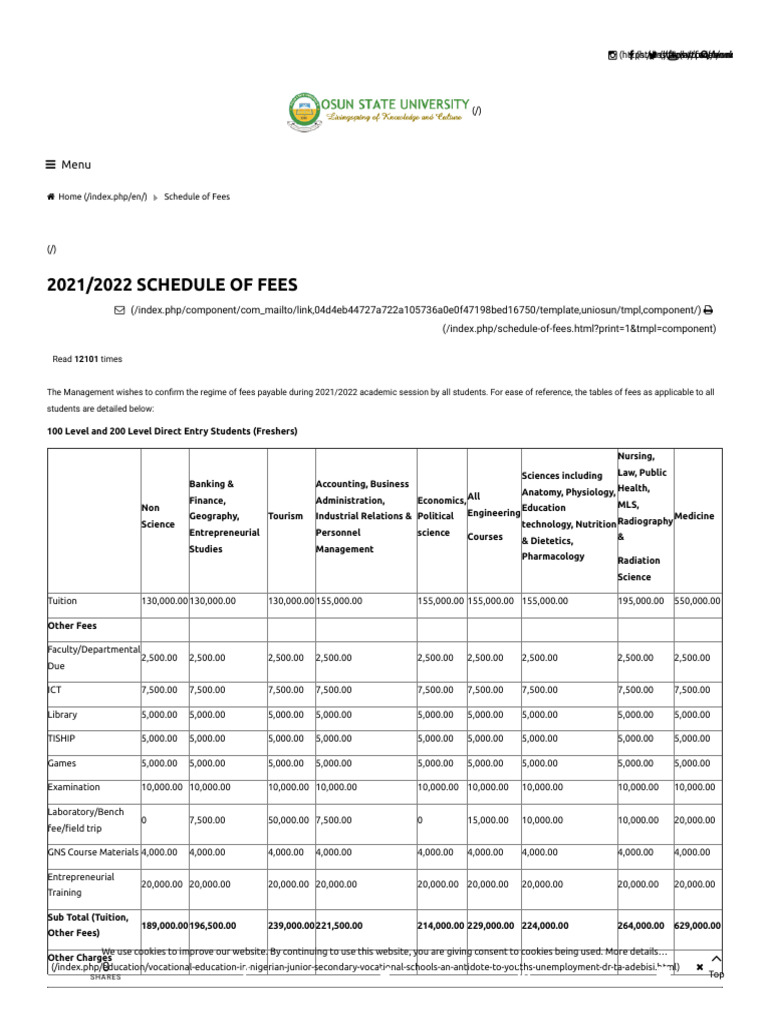 Schedule of Fees | PDF