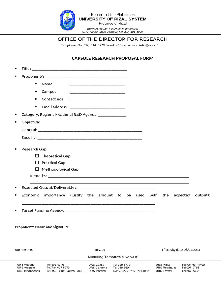 Reivsed Capsule Proposal Form | PDF