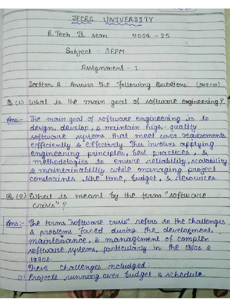 SEPM Assignment 1 | PDF