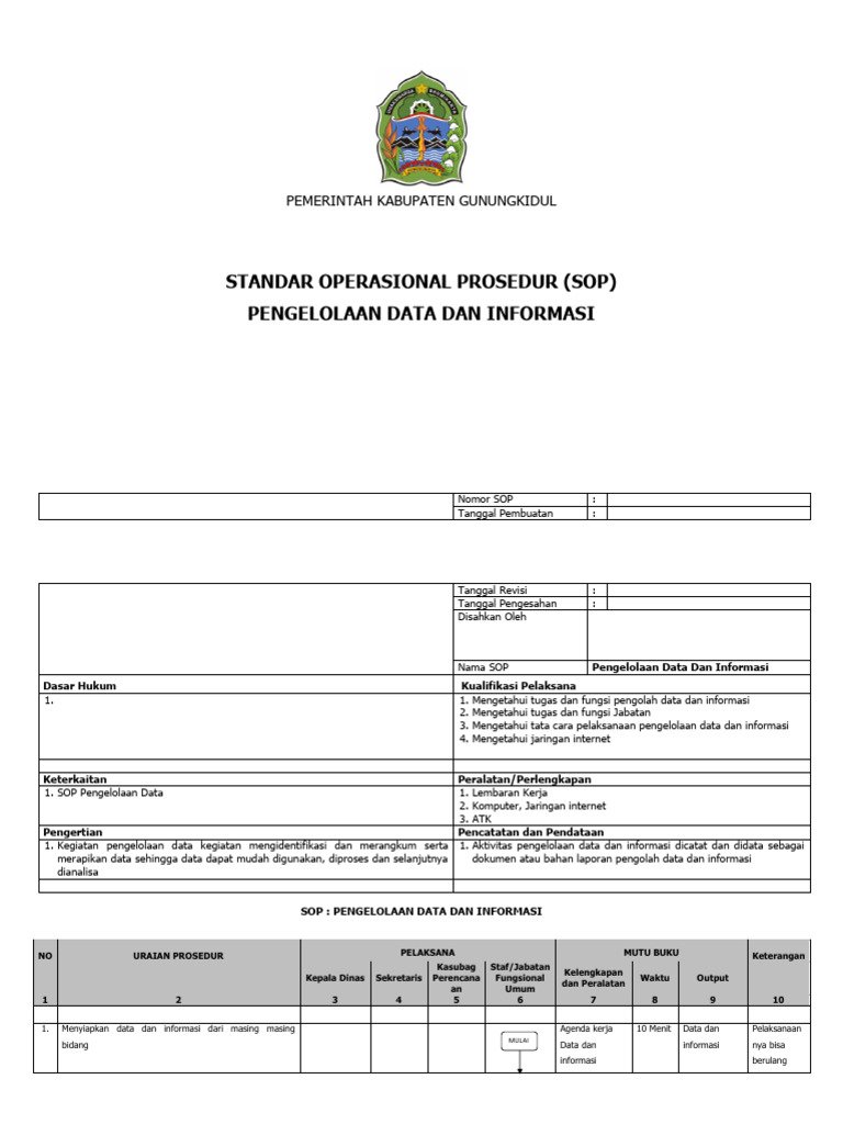 Sop-Pelaksanaan-Pengelolaan-Data - Edited | PDF