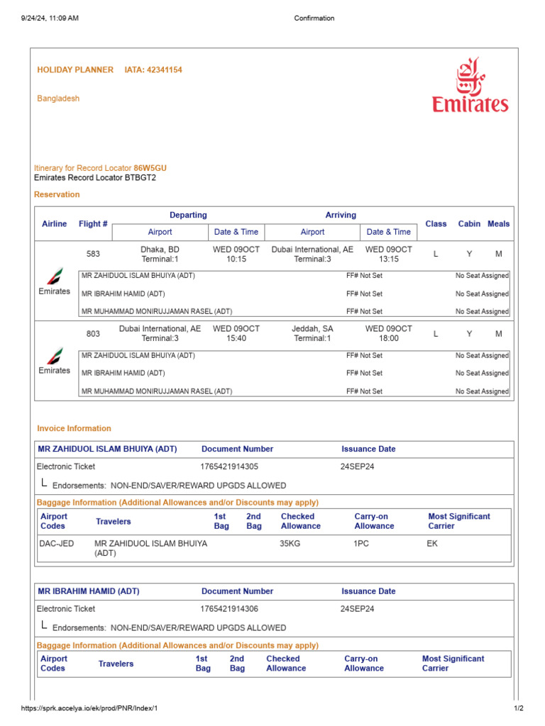 DAC-JED TICKET 1 | PDF
