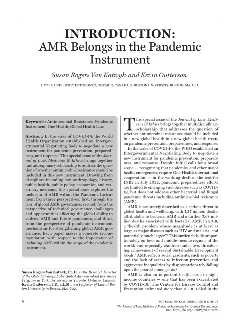 AMR Belongs in The Pandemic Instrument 1678019635 | PDF | Antimicrobial ...