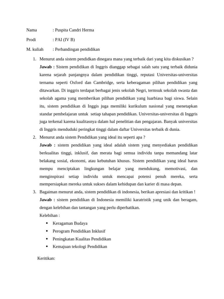 Tugas Uas Perbandingan | PDF