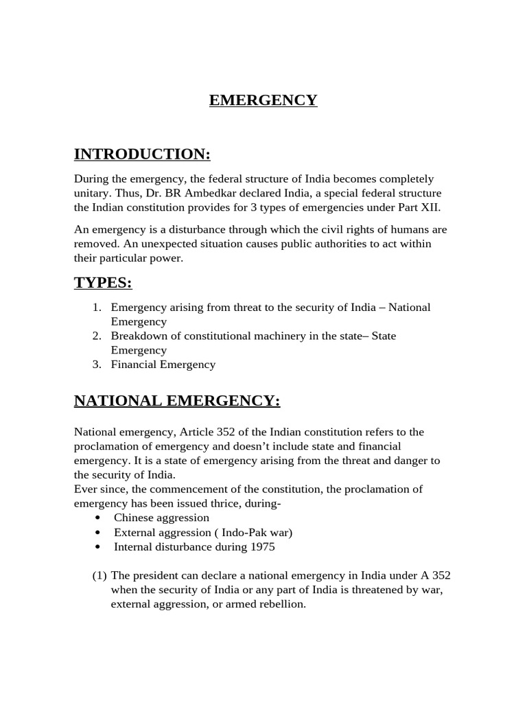 EMERGENCY | PDF