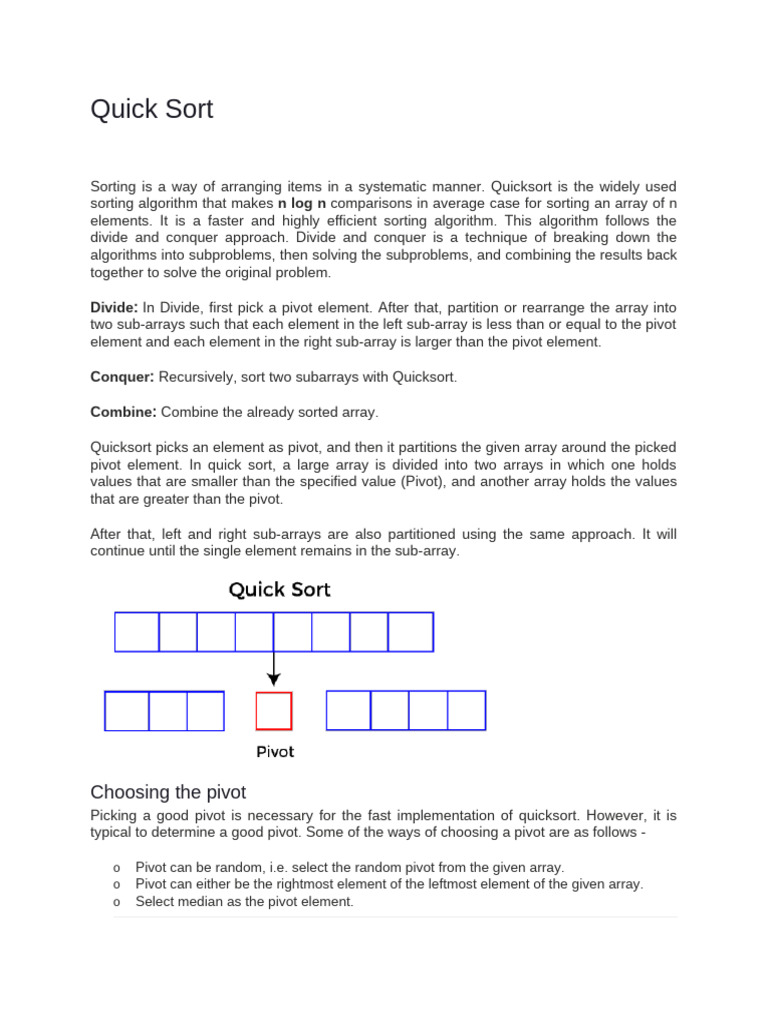 Advanced Data Structures Topic Quick Sort, Heap Sort | PDF