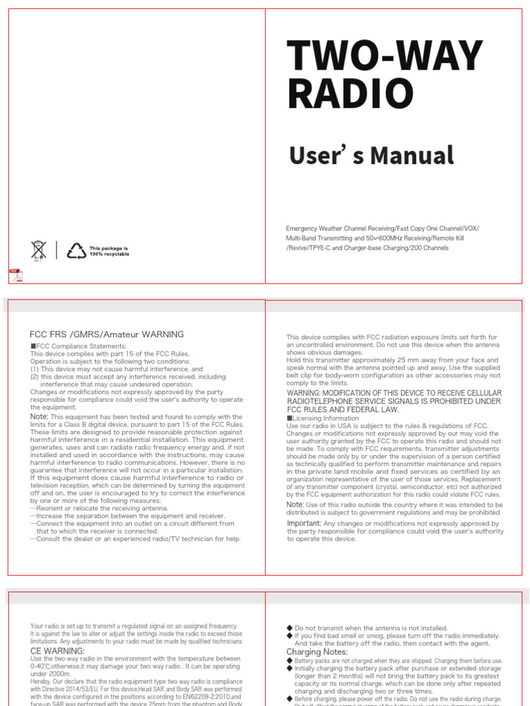 Two-Way Radio: User's Manual | PDF