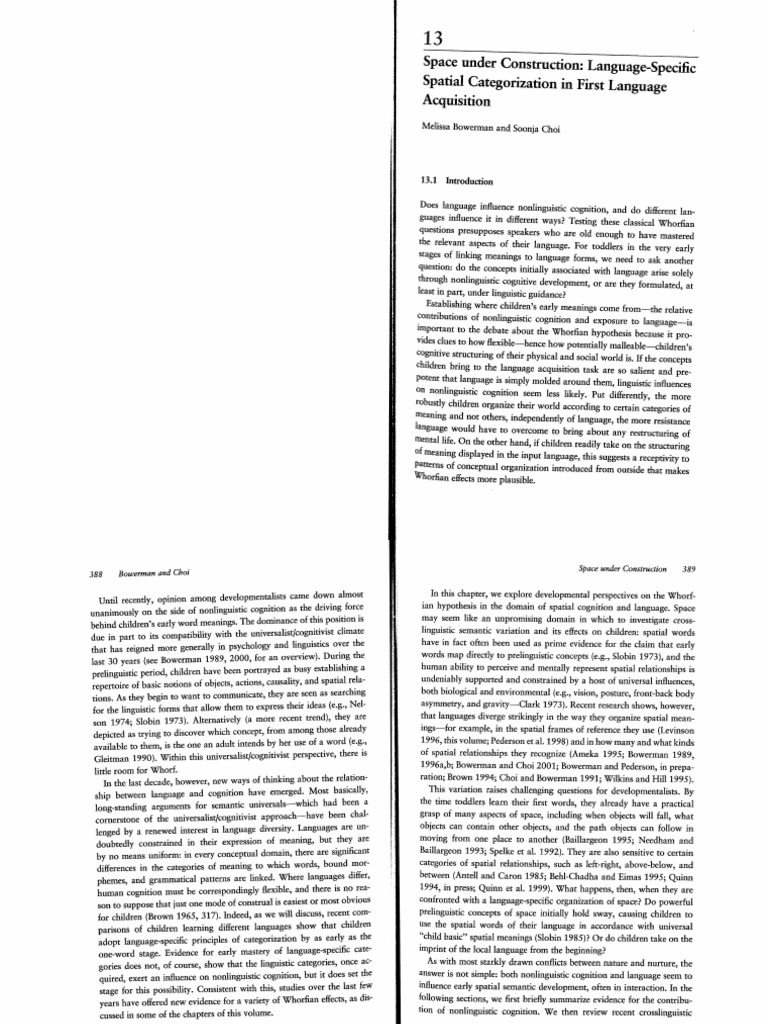 Bowerman Choi S. (2003) - Space Under Construction Language-Specific Spatial Categorization in ...