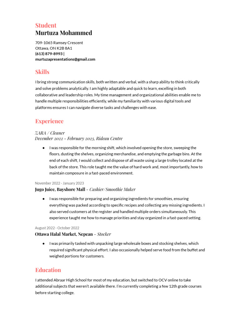 Resume:CV - Murtuza | PDF