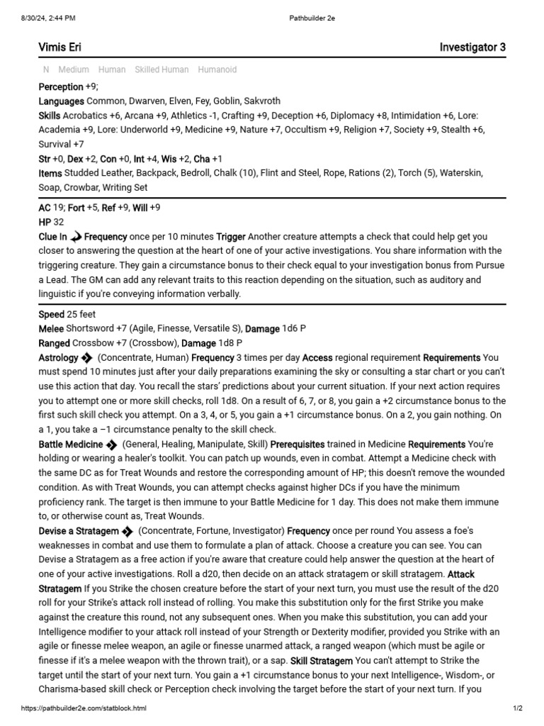 Pathbuilder 2e | PDF