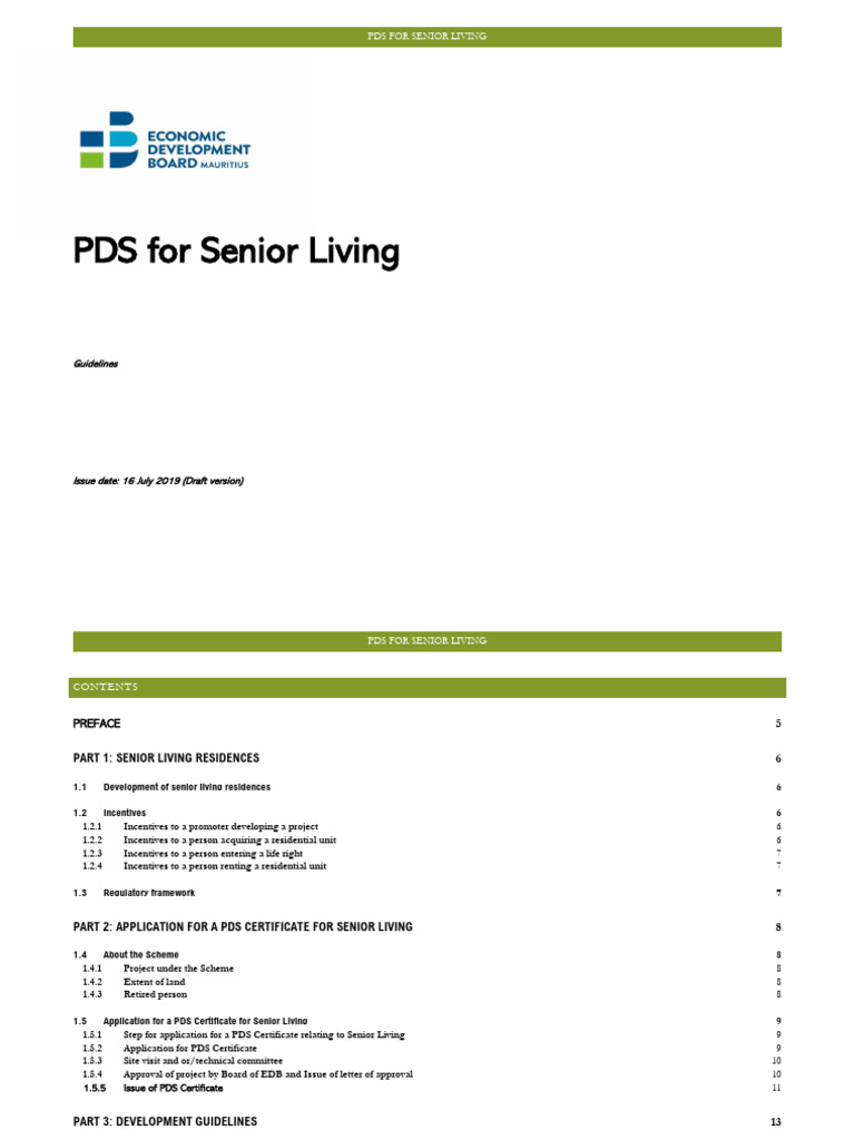 Guidelines For Pds Senior Living v1 | PDF