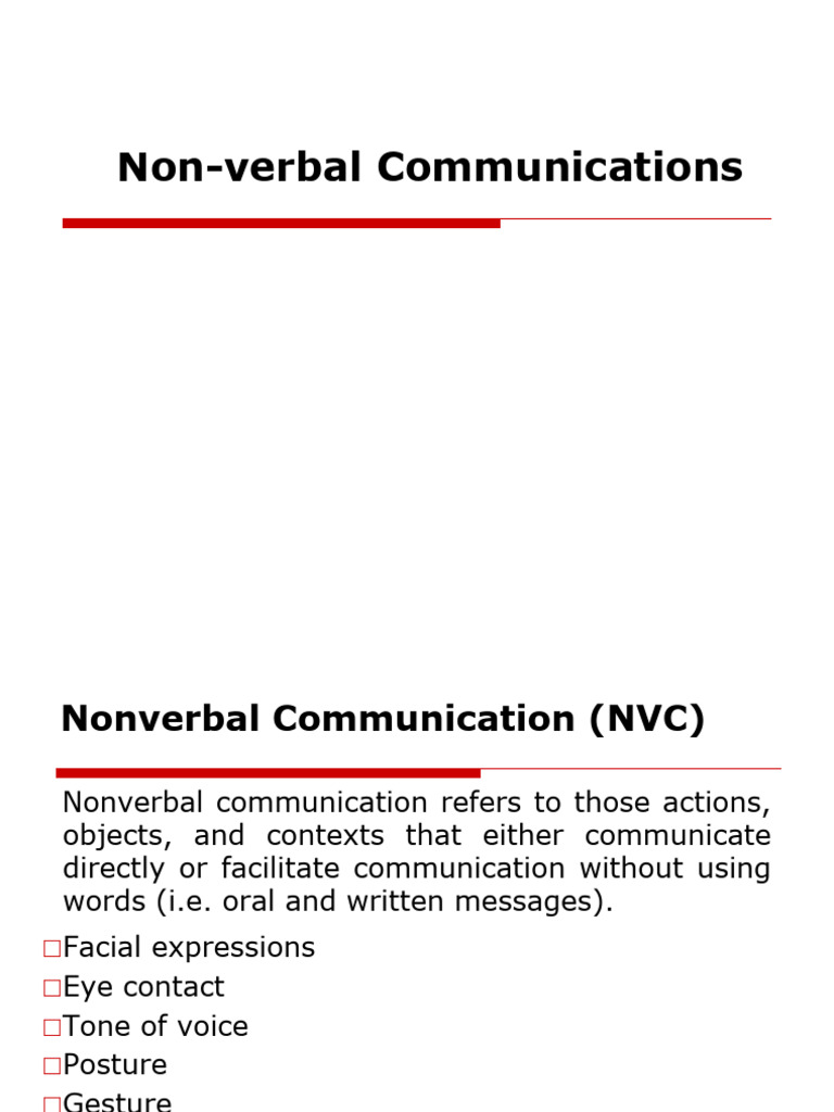 Non-Verbal Communication | PDF | Nonverbal Communication | Language ...