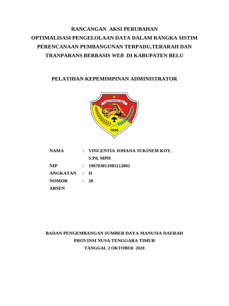 Caver - Rancangan Aksi Perubahan-2020 | PDF