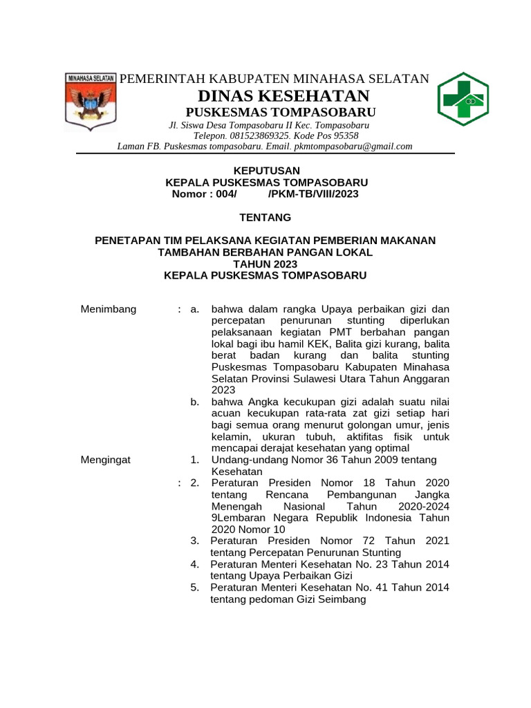 SK TIM Stunting | PDF