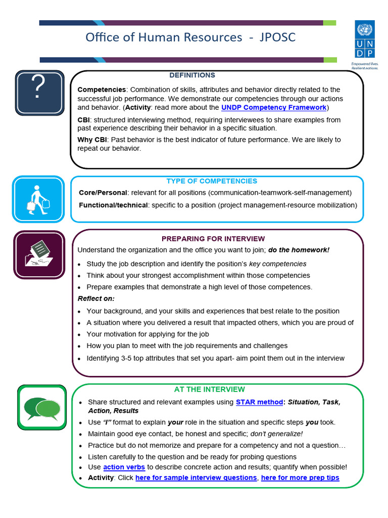 UN CBI Interviewee Guide 2022 | PDF | Business | Self-Improvement